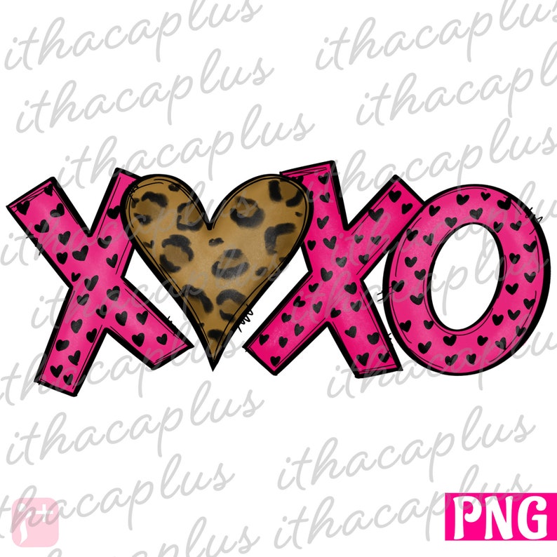 Valentines Day Sublimation Xoxo Png Leopard Heart Design - Etsy