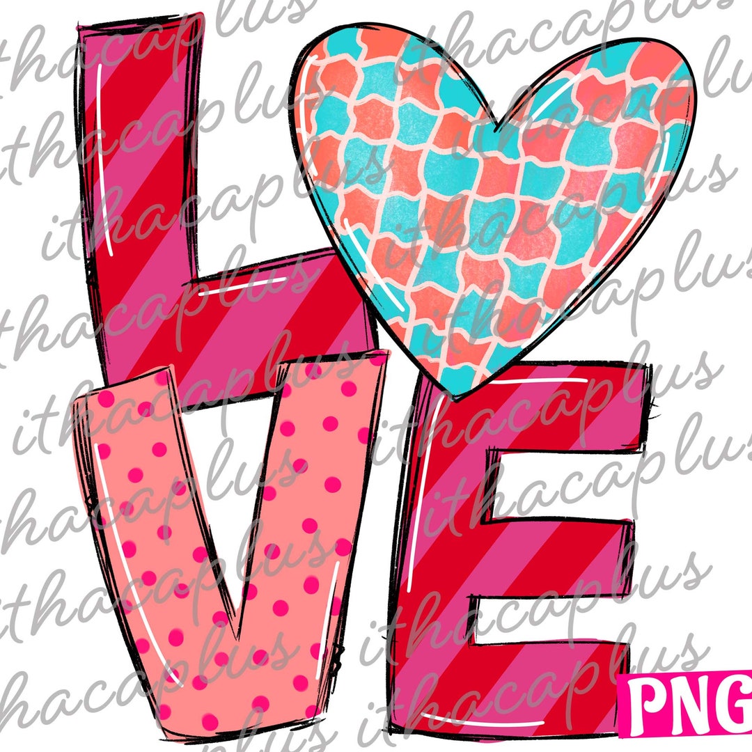 Valentines Day Png Sublimation, Valentines Heart Printable, Watercolor ...