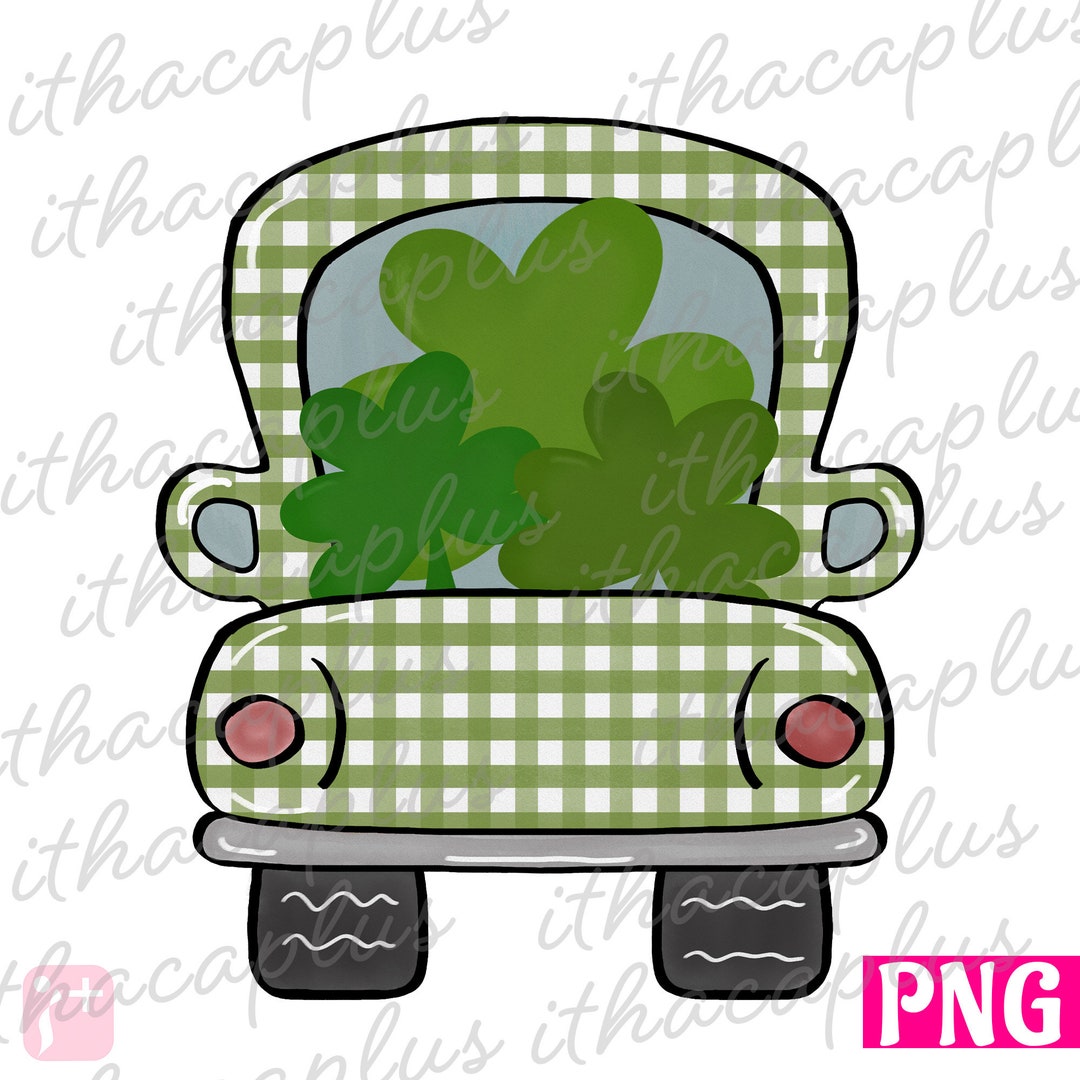 St. Patrick's Day PNG, St. Patrick's Truck Sublimation, Shamrock ...