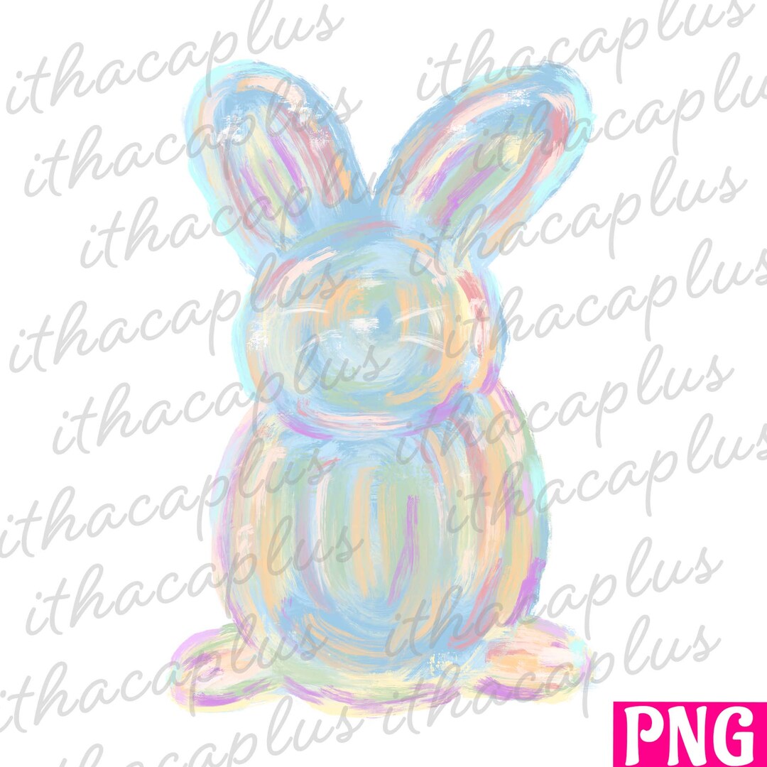 Easter Bunny Png Sublimation, Watercolor, Clipart, Rainbow Bunny ...