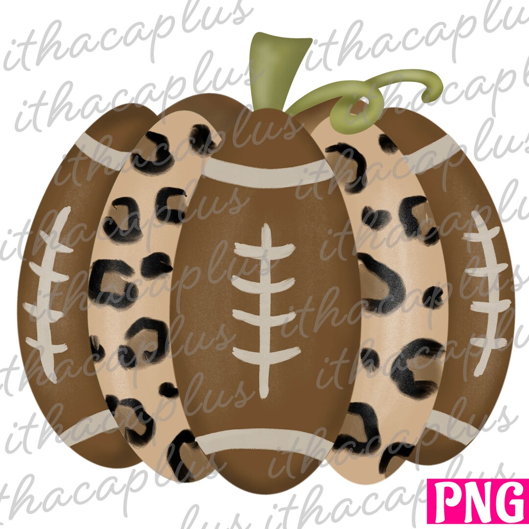 Fall Png Fall Pumpkin Football Sublimation Leopard Pumpkin - Etsy
