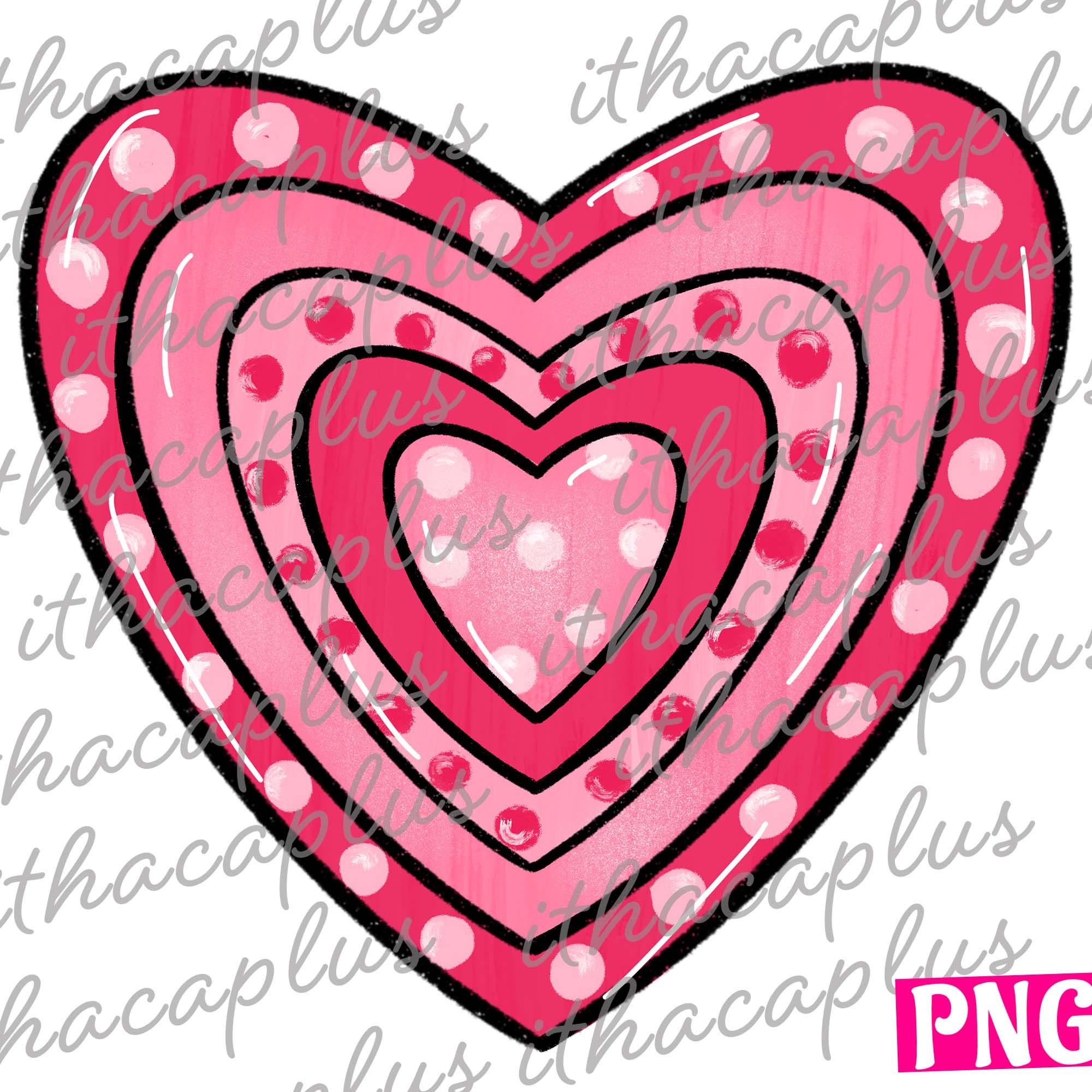 Valentines Day Png Sublimation, Pink Heart Love Printable, Watercolor ...