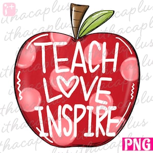 Back to School Png, Polka Dot Apple Png, Teacher Clipart, School ...