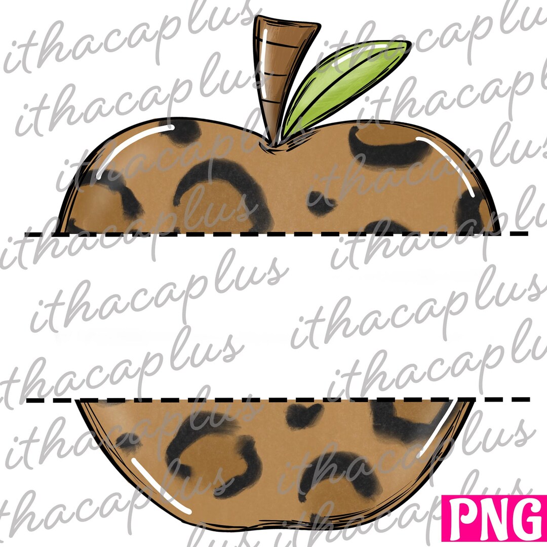 Back to School Png, Leopard Apple Png, Teacher Clipart, Back to School ...
