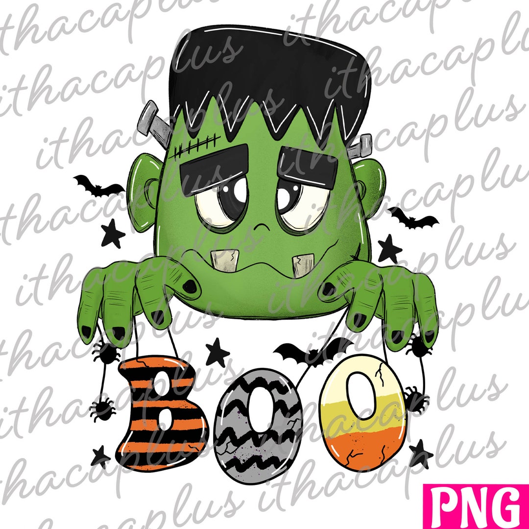 Boo Sublimation, Halloween Frankenstein PNG, Spooky Print Design ...