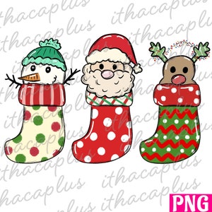 Christmas Stockings Png PNG Sublimation, Holiday Clipart Digital, Retro ...