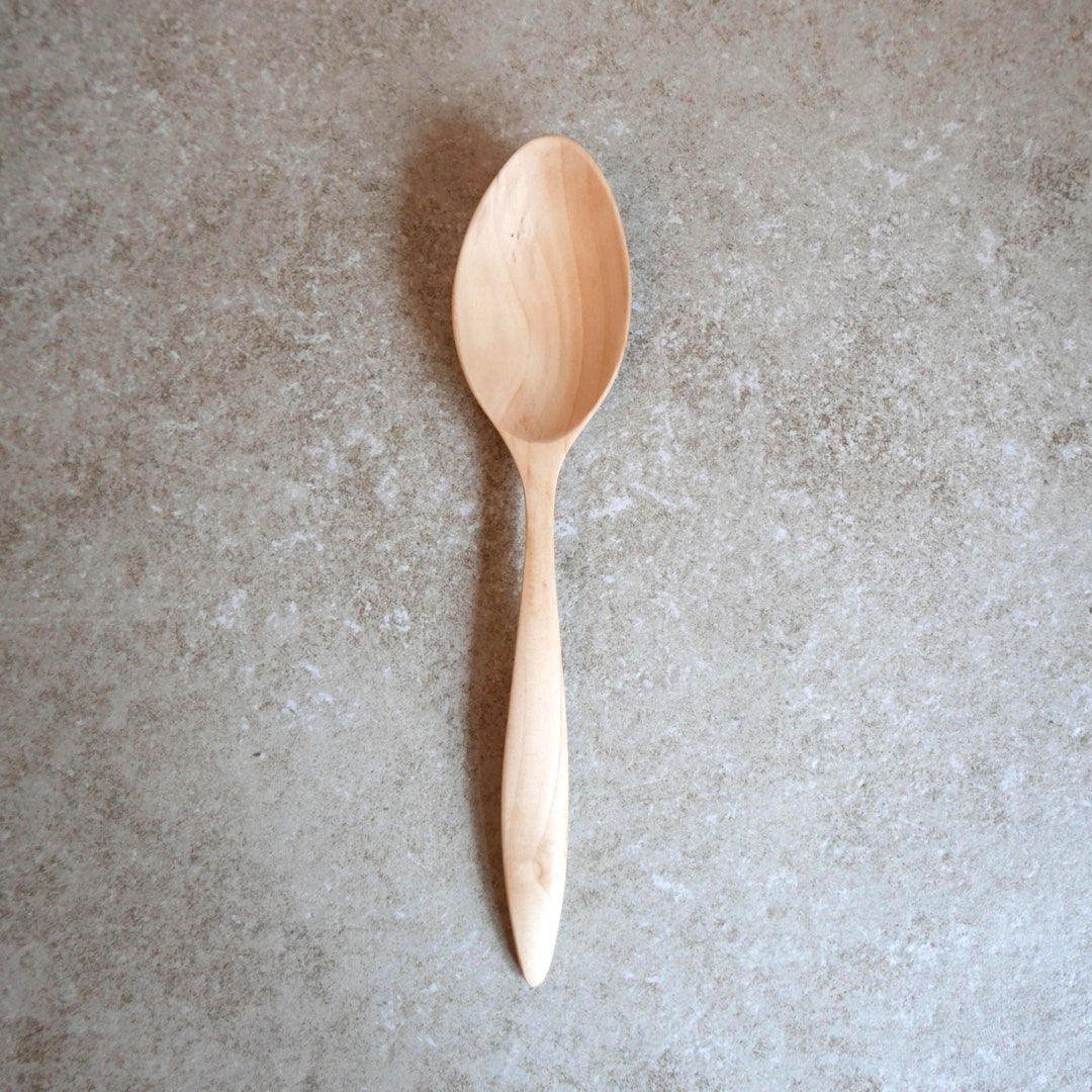 Apple Wood Hand Carved Spoon 9 Inch - Etsy