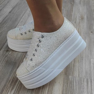 Bridal Shoes Glitter New Lightened Base 7CM Height Custom Stilo Desing ...
