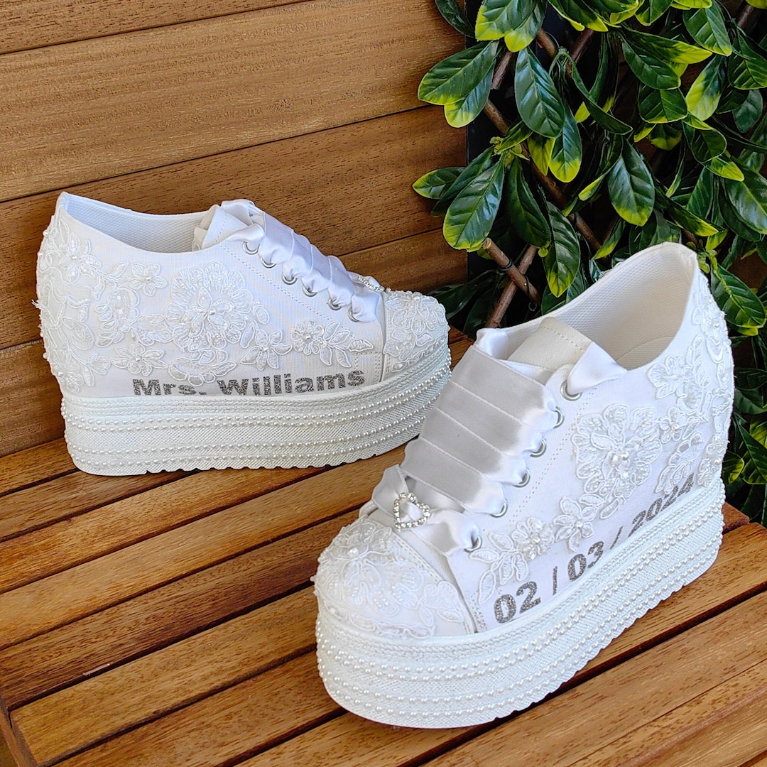 Heeled Bridal Shoes Lightened Comfort Special Design Heeled Sneakers ...