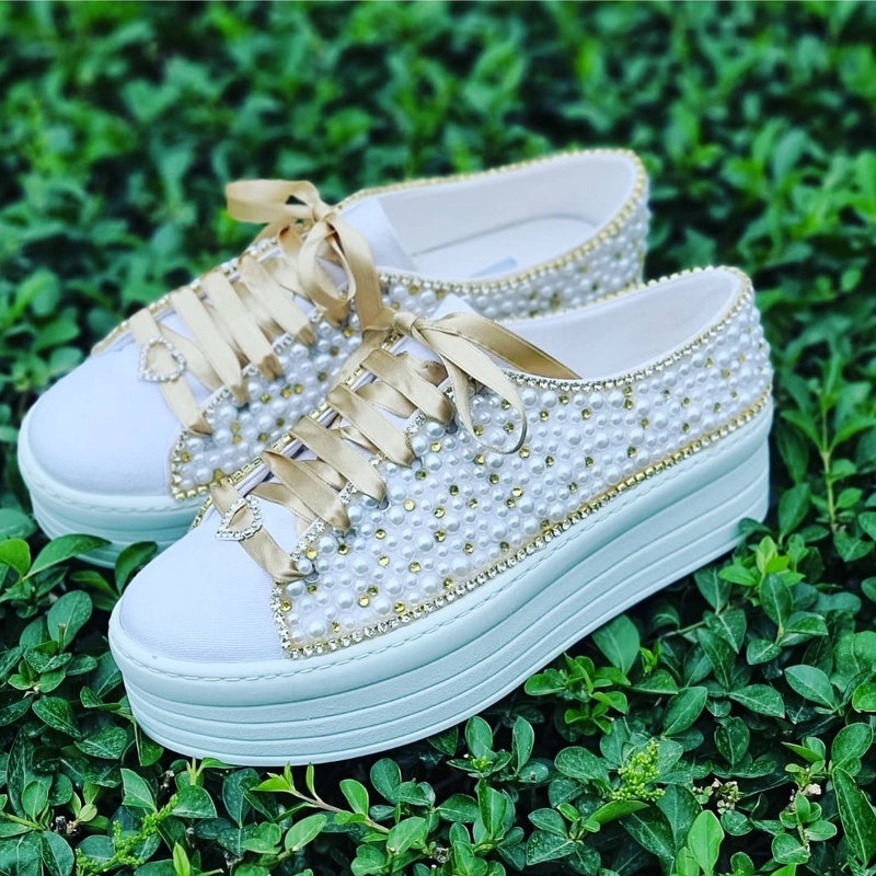 Glitter Platform Sneakers - Etsy