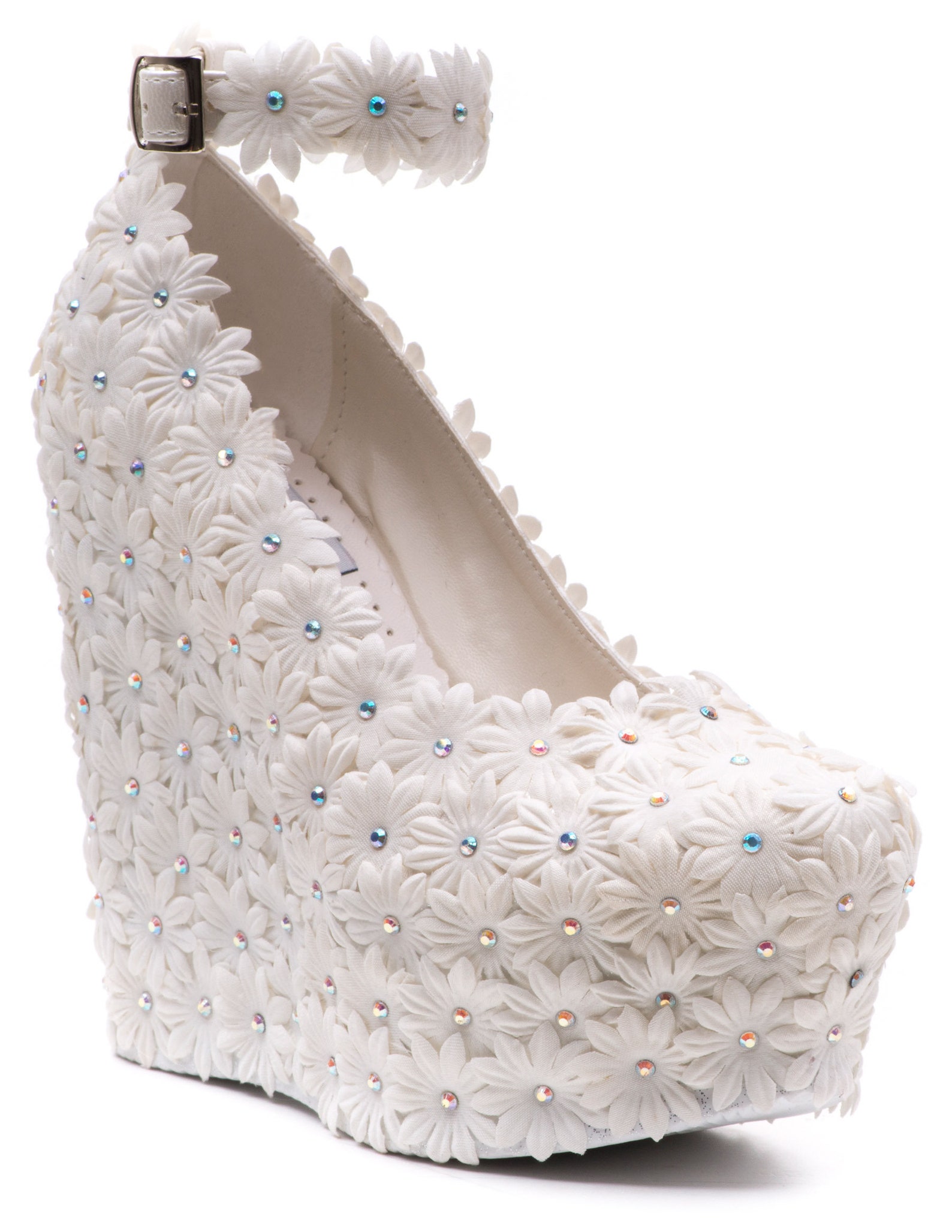 White Wedge Heel Ivory Bridal Shoes High Sole Wedge Heel With | Etsy