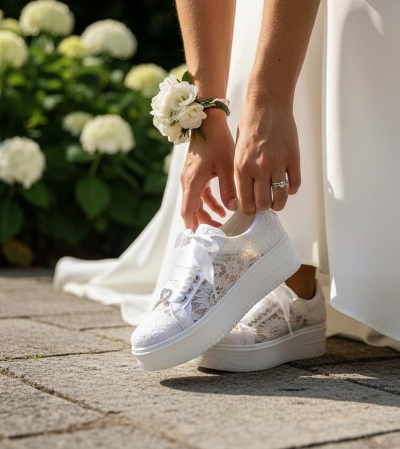 Wedding Bridal Gown Shoes, Lace-up Comfortable Weddings, Custom Options ...