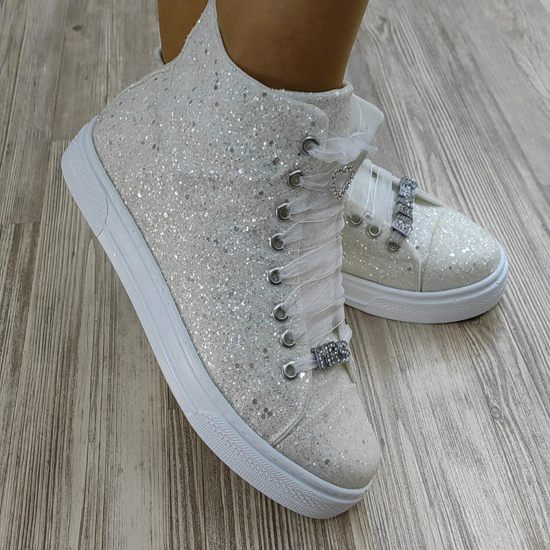 Silver Glitter Shoes - Etsy