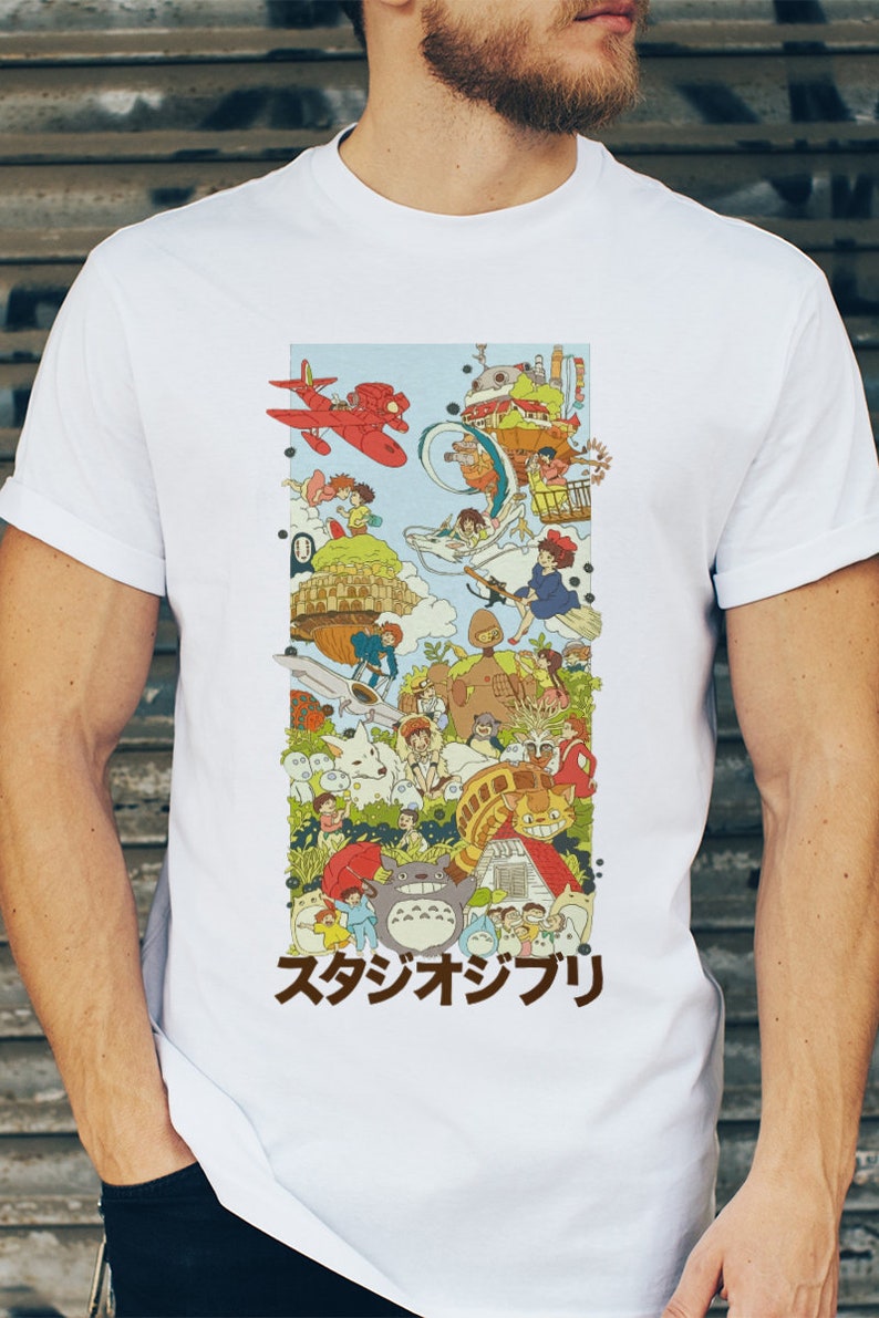 Studio Ghibli Art T-Shirt Hayao Miyazaki Anime Tee Dombra | Etsy Studio Ghibli Art T-Shirt Hayao Miyazaki Anime Tee Dombra | Etsy