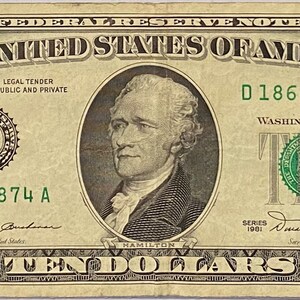 1981 Vintage 10 Dollar Bill - Etsy