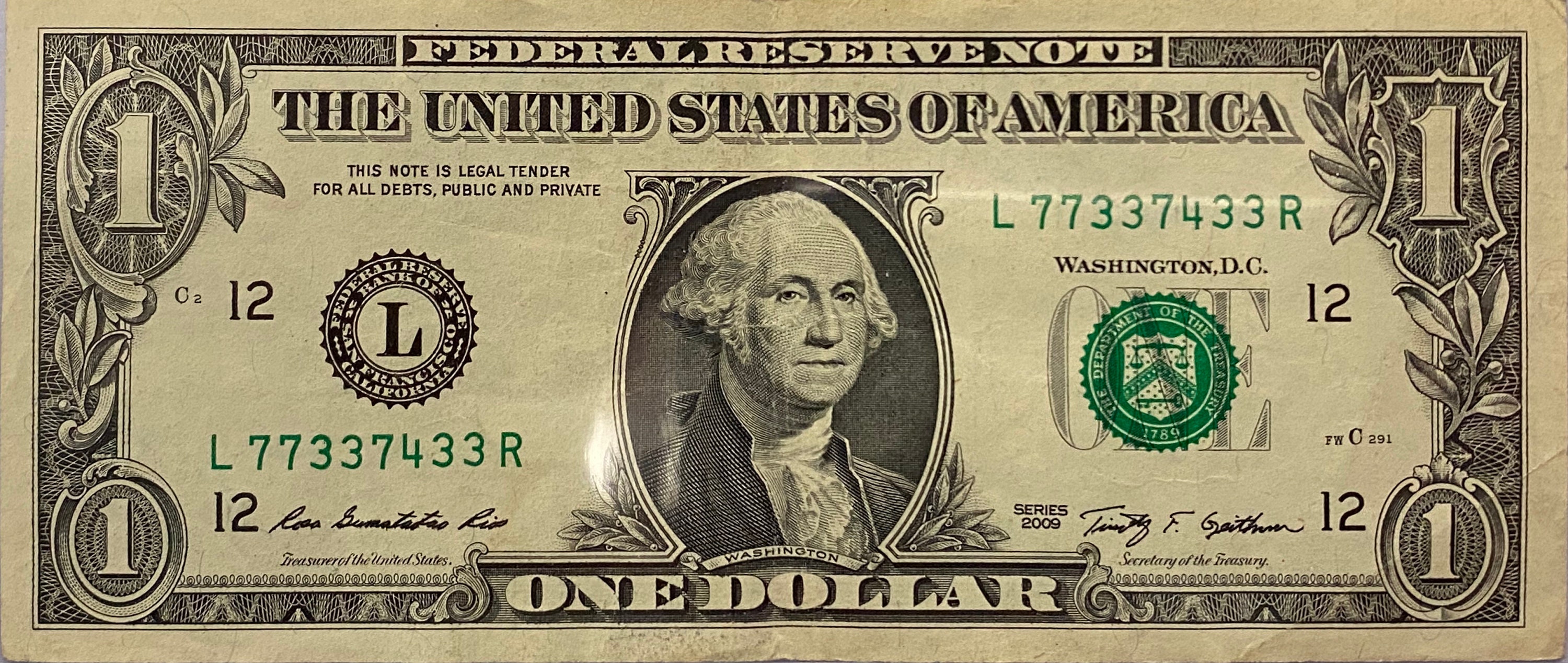 2013 Trinary 1 Dollar Bill - Etsy