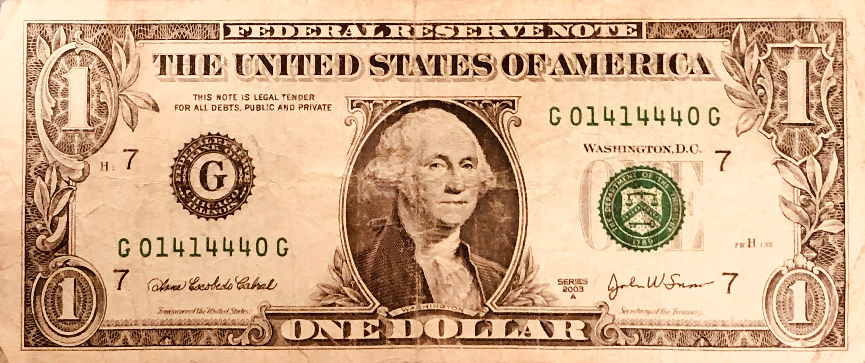 2003A Trinary 1 Dollar Bill - Etsy