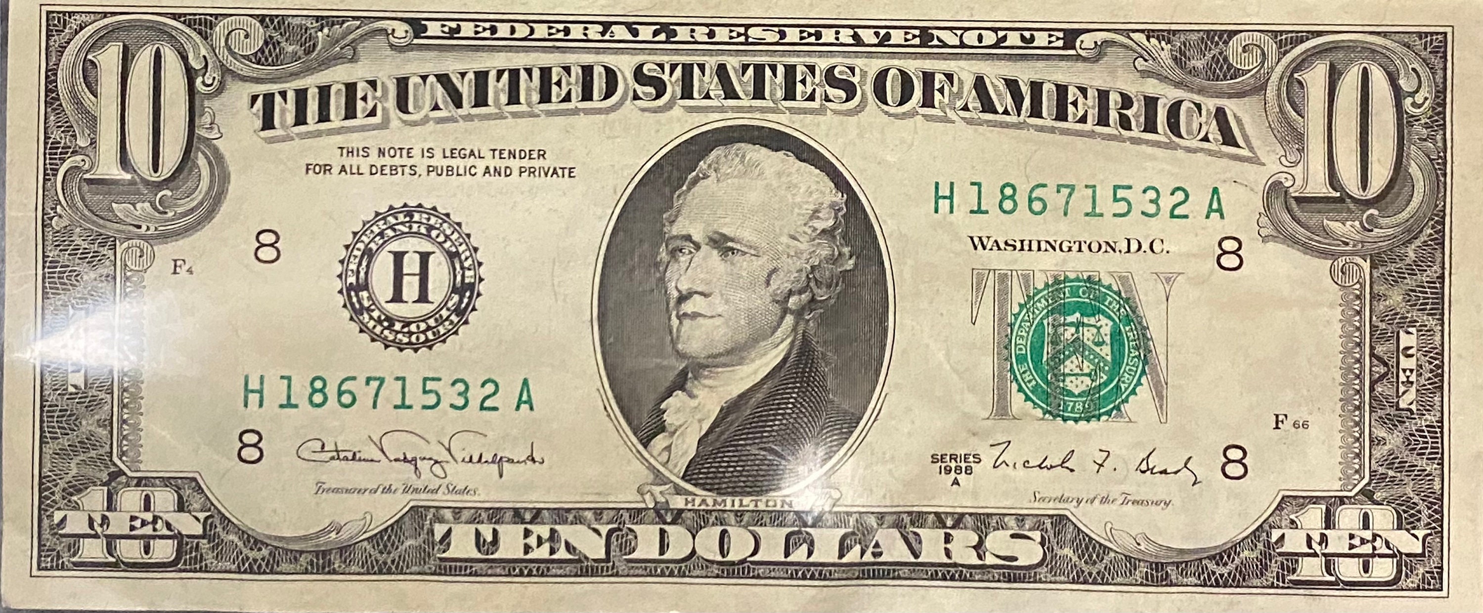 Ten Dollar Bill Front And Back