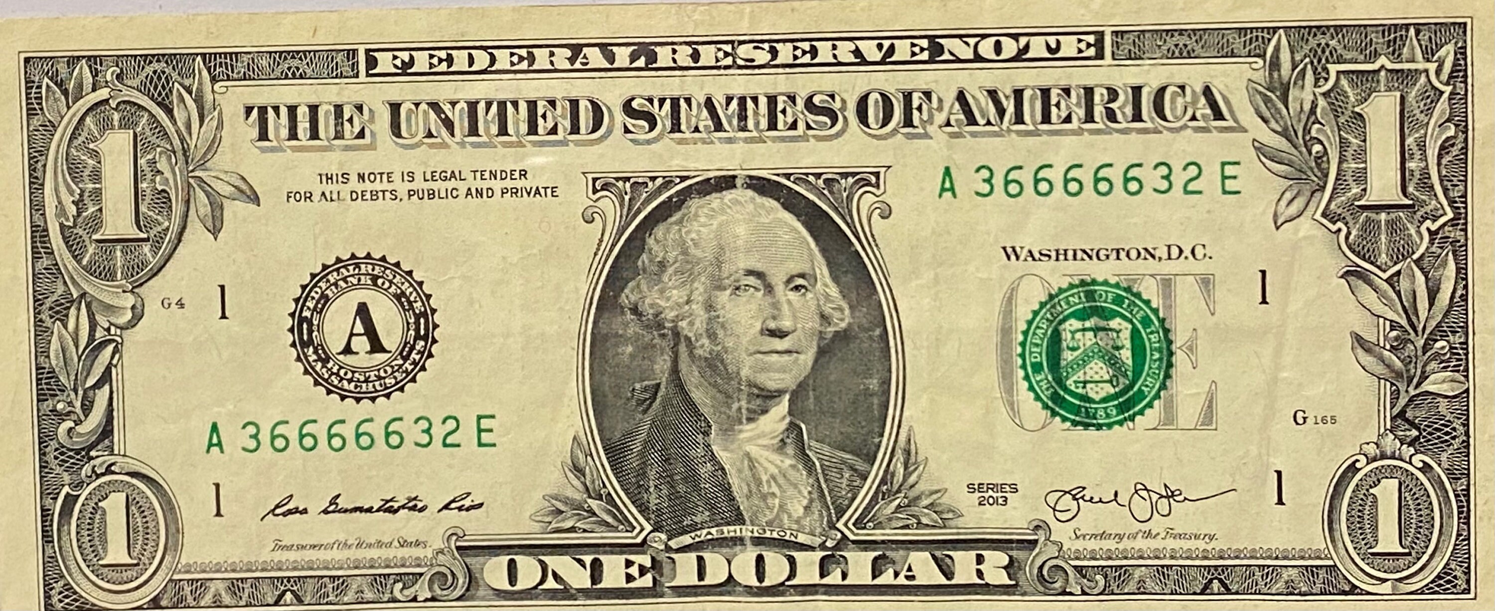 2013 Trinary 1 Dollar Bill - Etsy