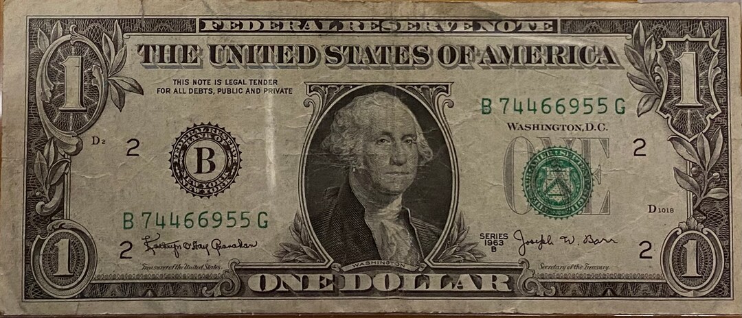 1963B Joseph W Barr One Dollar Bill - Etsy 1963B Joseph W Barr One Dollar Bill - Etsy
