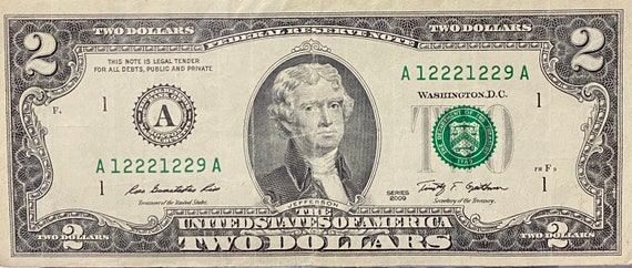 Two Dollar Bill Front And Back