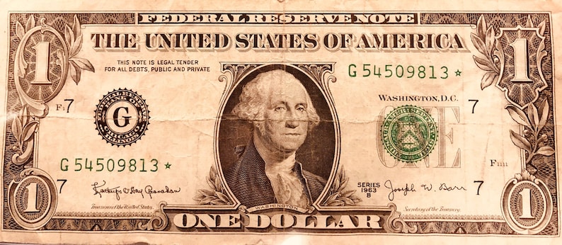 1963B Joseph W Barr Star One Dollar Bill Art & Collectibles Coins ... 1963B Joseph W Barr Star One Dollar Bill Art & Collectibles Coins ...