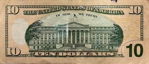Ten Dollar Bill Back