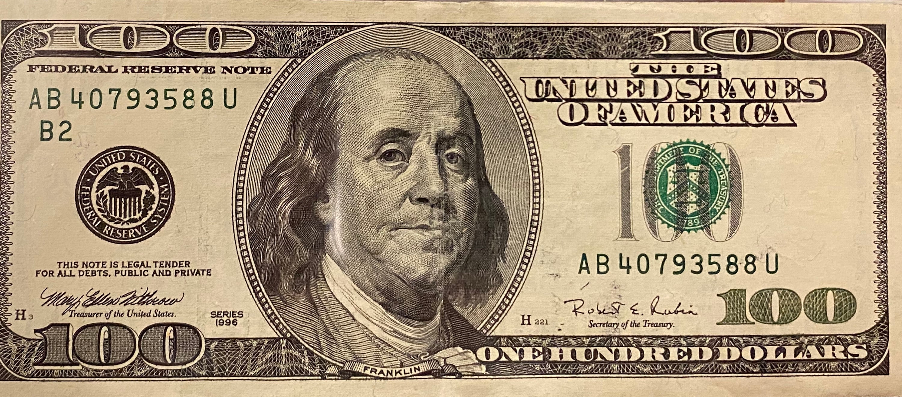 Vintage 1996 100 Dollar Bill Etsy UK
