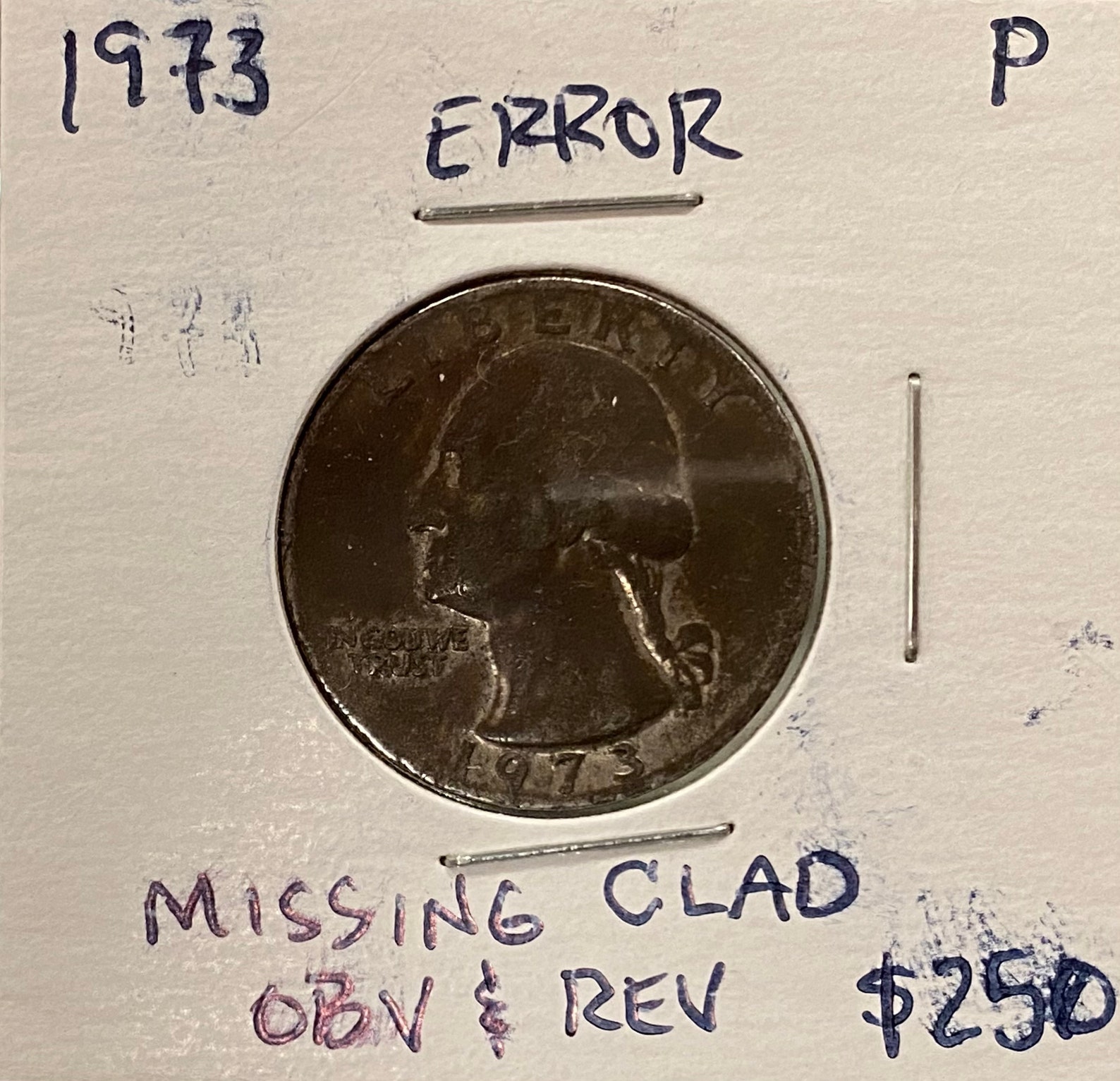 1973P Washington Quarter Missing Clad Obverse and Reverse - Etsy