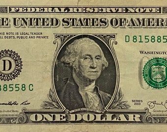 2013 Trinary 1 Dollar Bill - Etsy