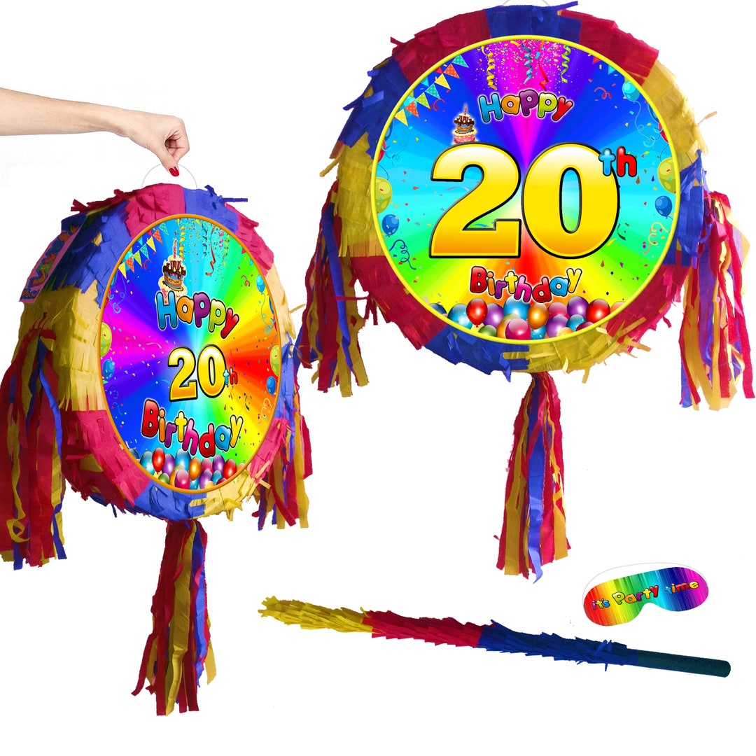 20th Birthday Pinata Piñata Party Round Theme Piñata Supplies Happy ...