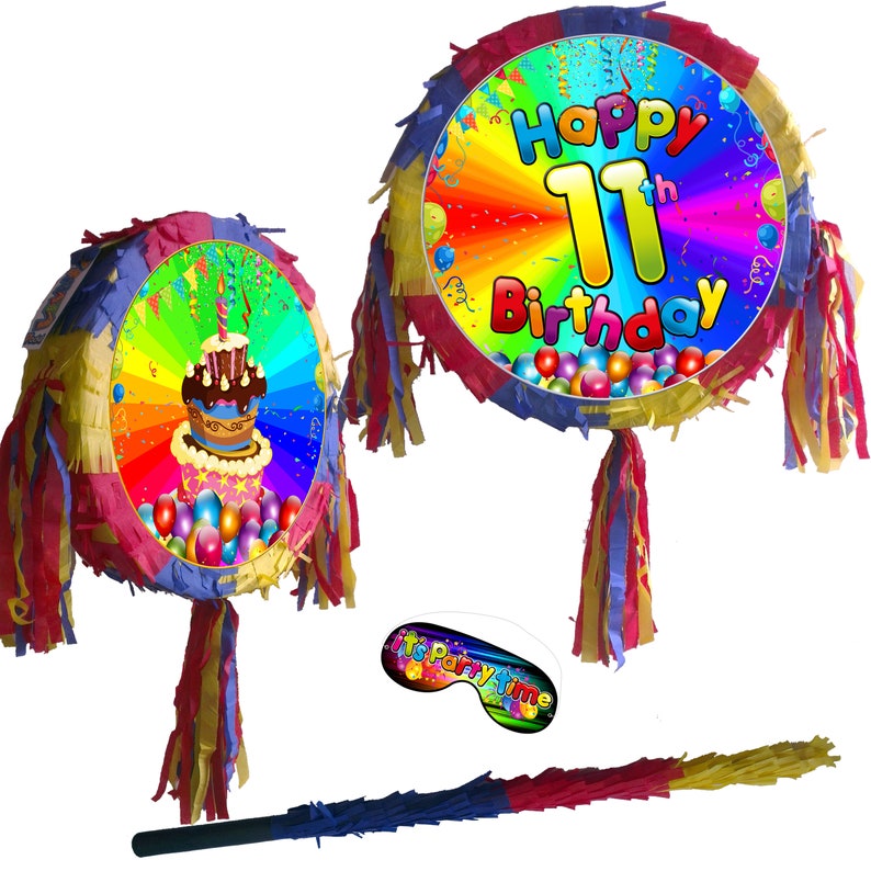 Number Pinata With Stick Happy Birthday 8th 9th 10 11 12 13 14 15 Eight ...