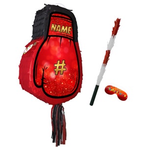 Large Boxing Glove Piñata Party Theme Pinata Supplies Happy Birthday Fun Stick Blindfold ...