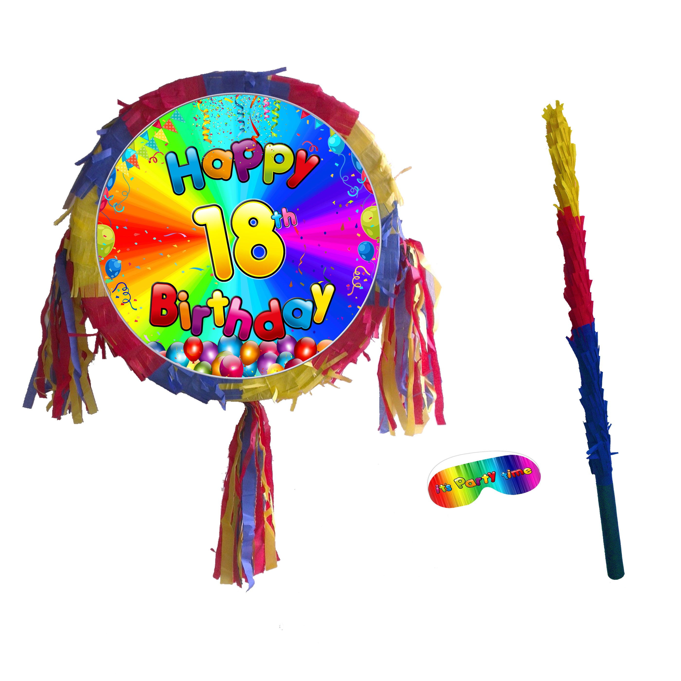 Number Pinata With Stick Happy Birthday 16th 17th 18th Sixteen ...