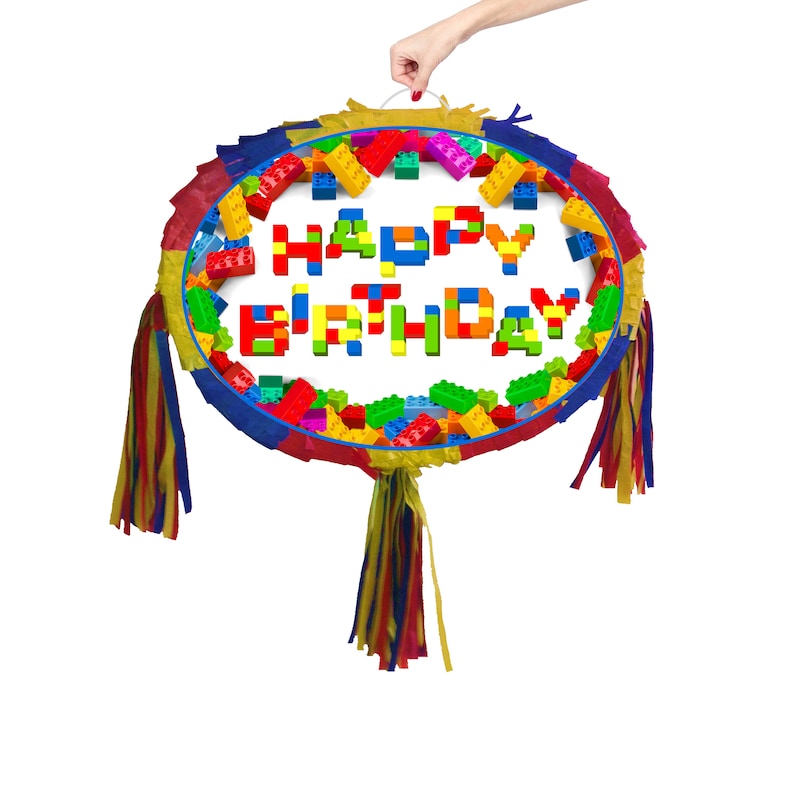 Blocks Pinata Happy Birthday Theme Party Piñata Supplies Decorations ...