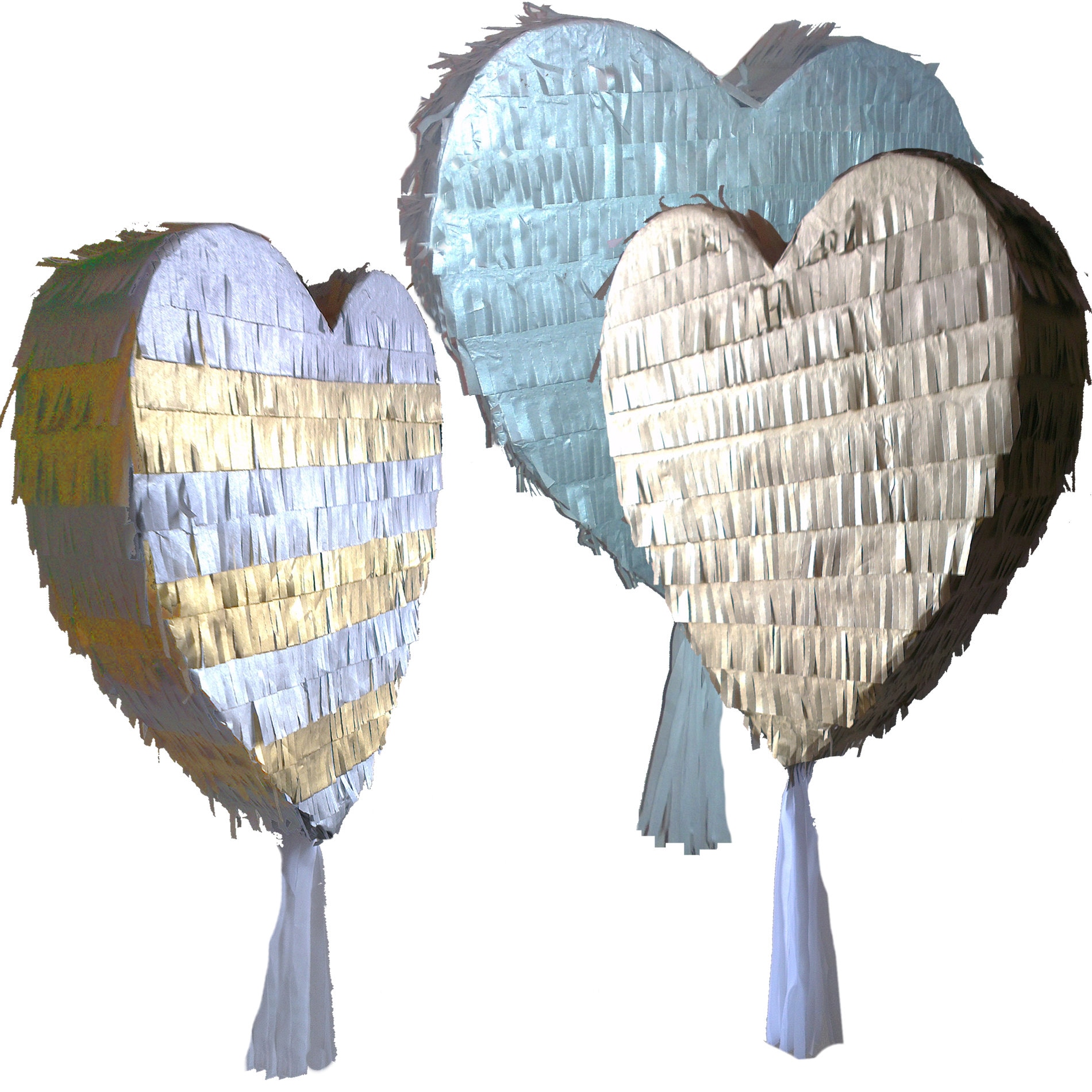 Big Gold Silver Heart Pinata and Stick Love Birthday Hen - Etsy