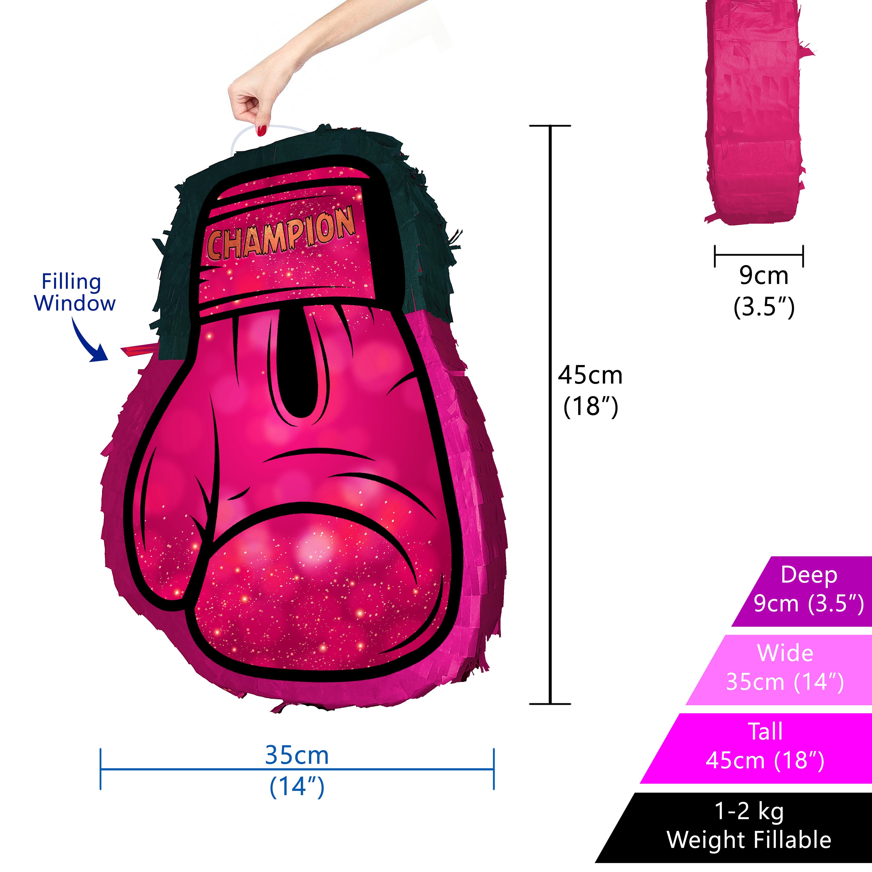 Big Pink Glove Pinata Boxing Girls Party Theme Supplies Happy Birthday ...