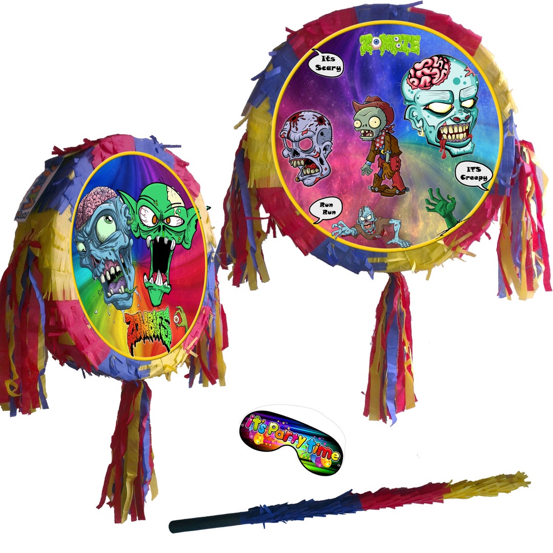 Zombie Piñata Set Theme Party Pinata Supplies Happy Birthday Stick ...