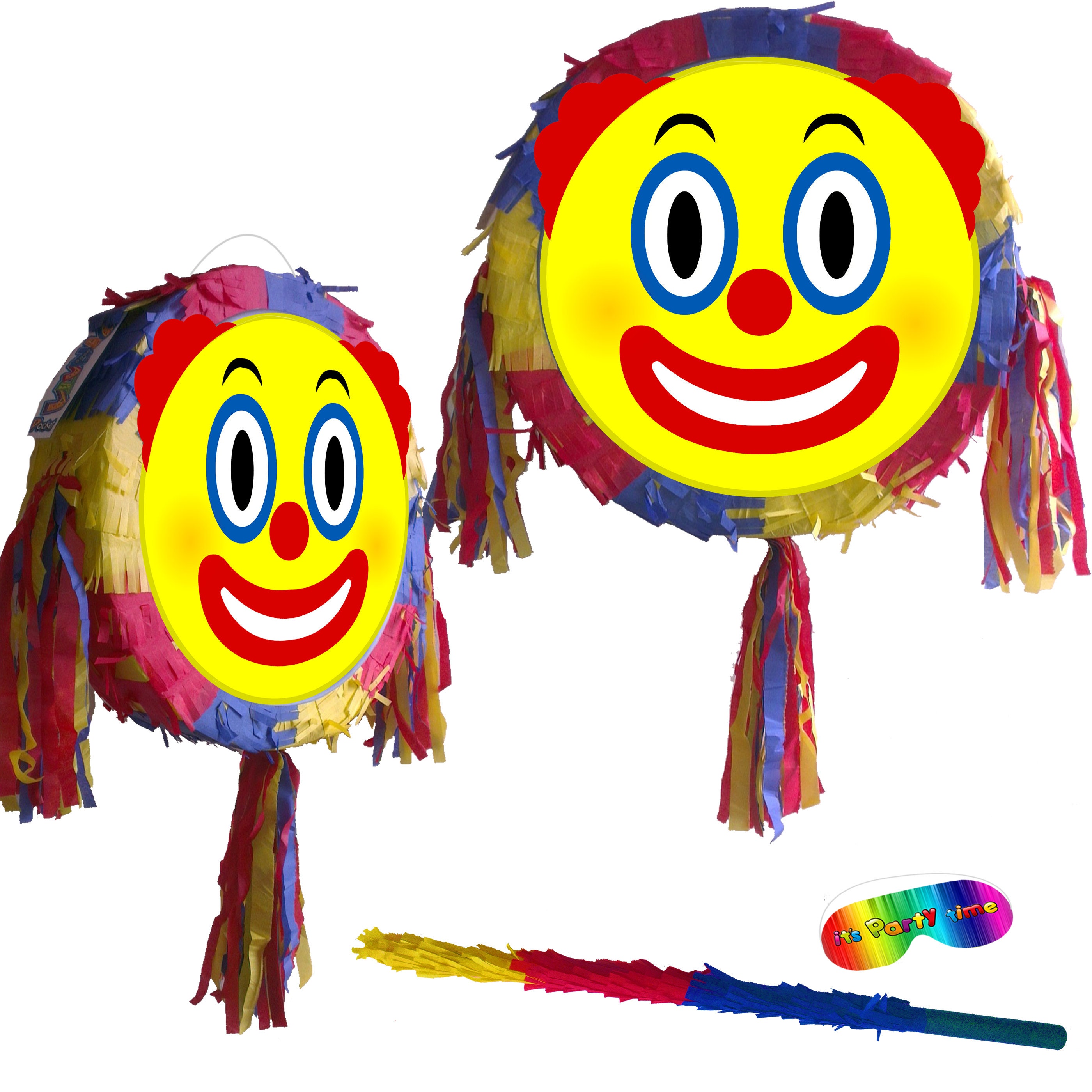 Clown Piñata Set With Stick and Blindfold, Party Supplies - Etsy