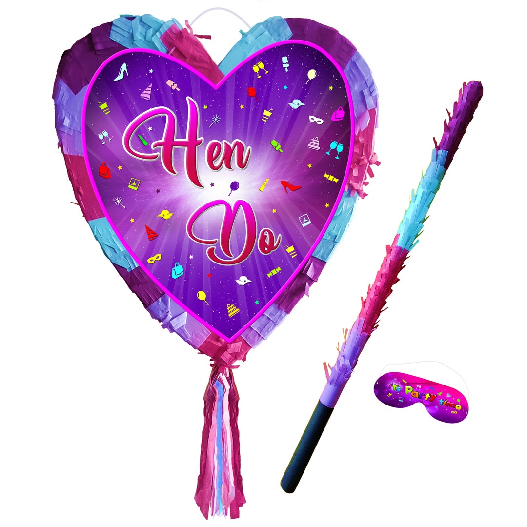 Hen Do Pinata Heart With Stick Girls Party Love Theme Supplies Happy ...