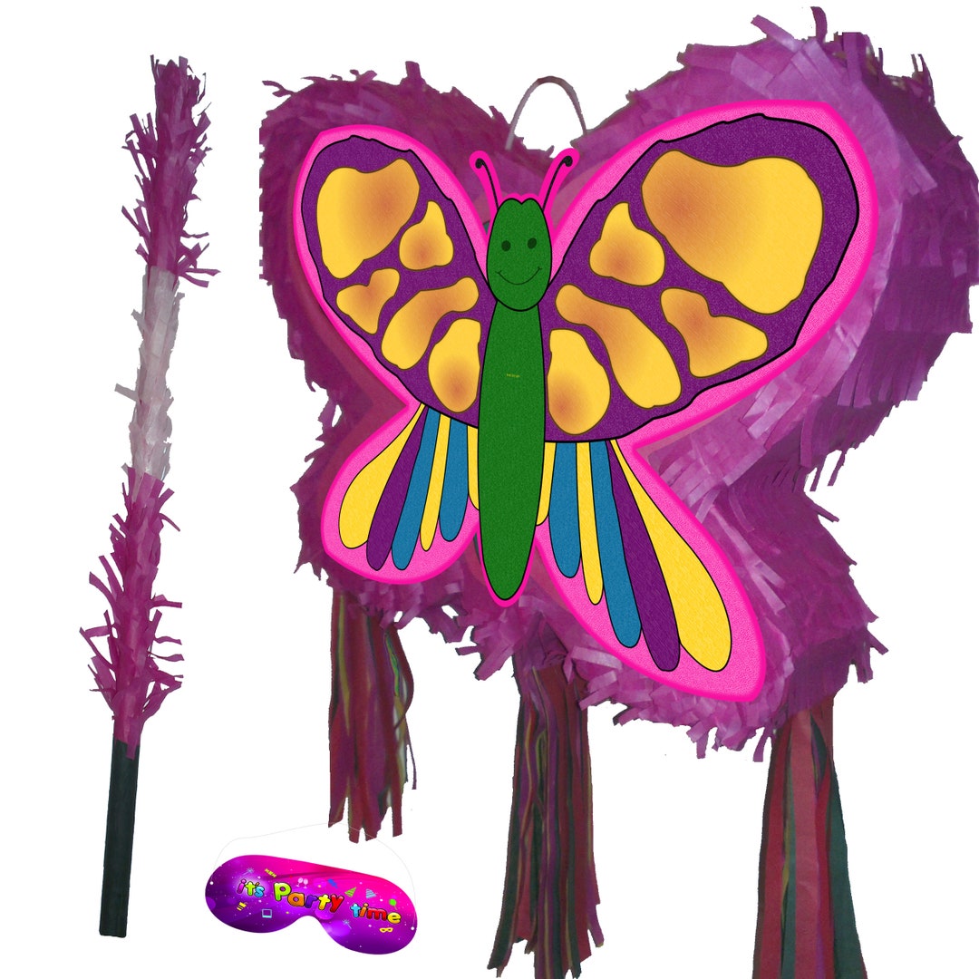 Large Butterfly Piñata With Stick Party Theme Pinata Supplies Happy ...