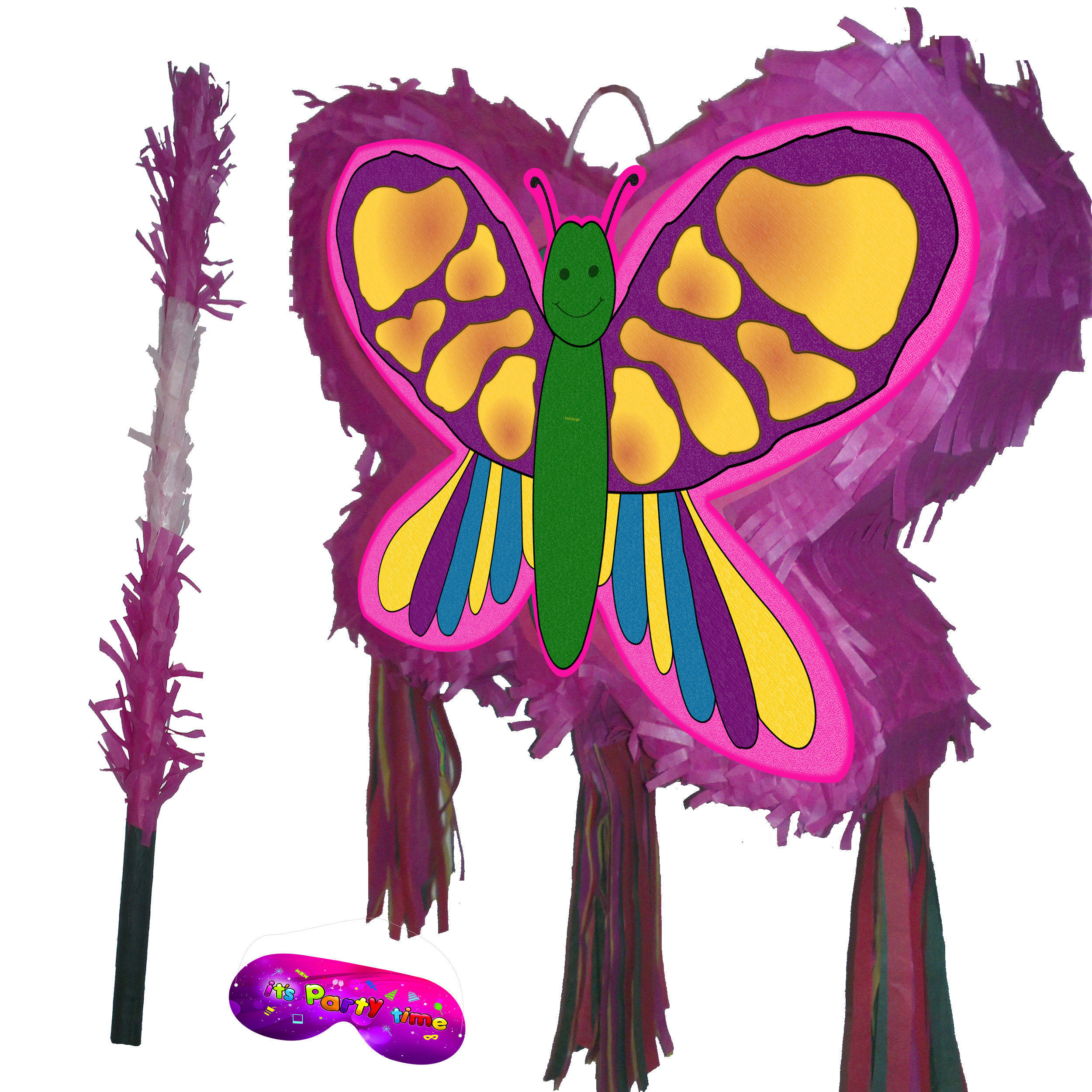 Large Butterfly Piñata With Stick Party Theme Pinata Supplies Happy ...