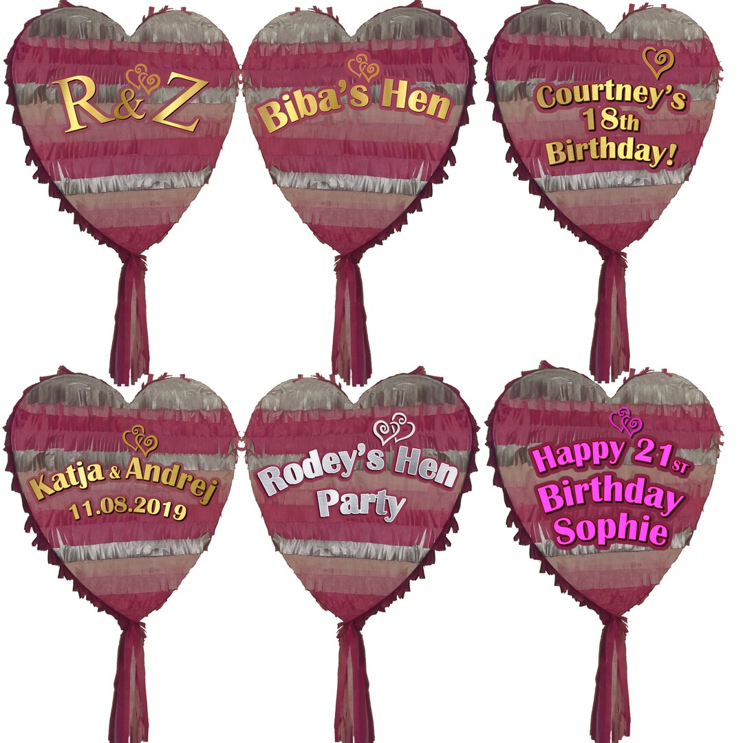 Large Heart Pinata With Stick Birthday Hen Do Engagement Prom Bride to ...