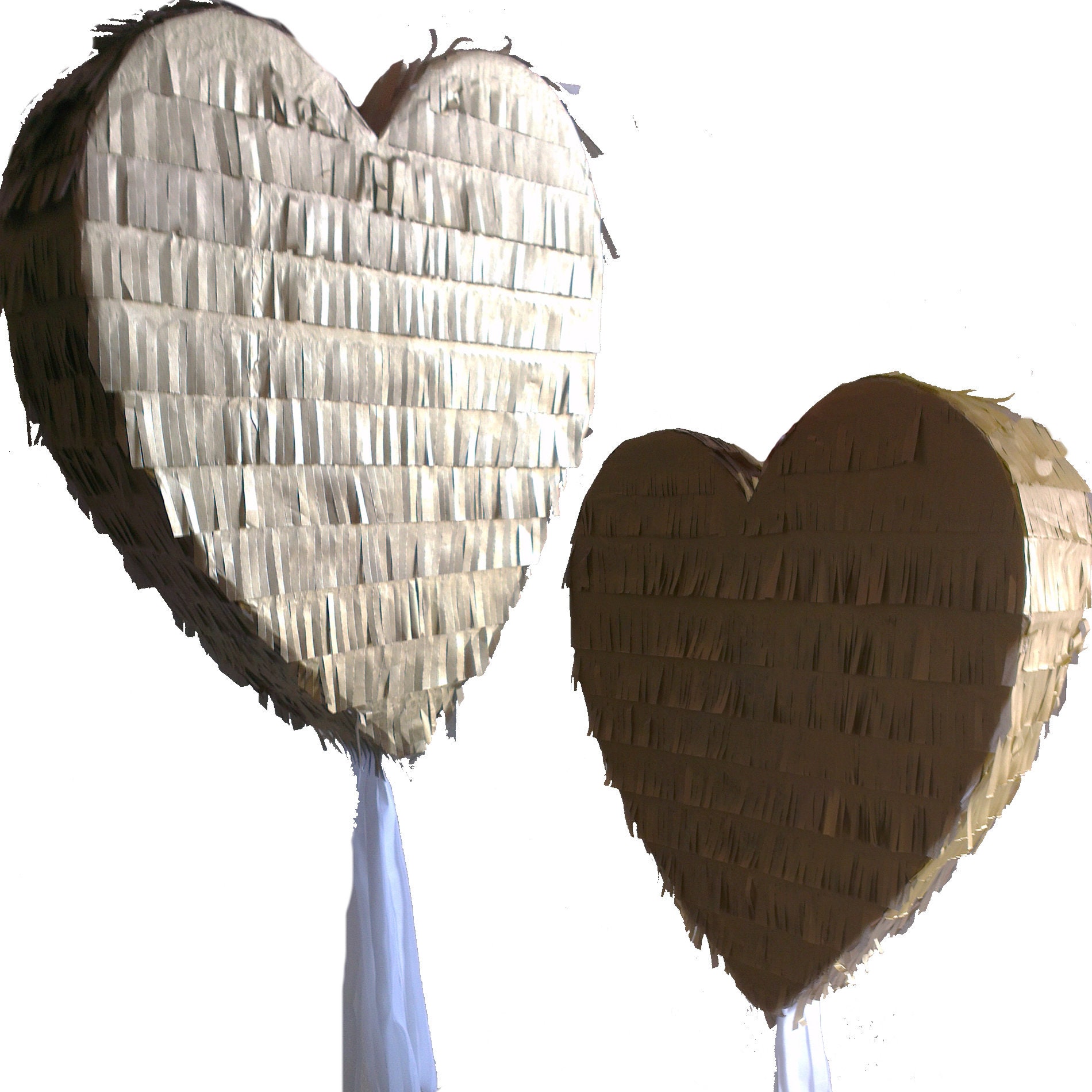 Big Gold Silver Heart Pinata and Stick Love Birthday Hen - Etsy
