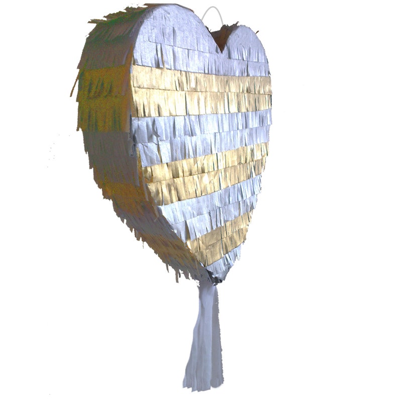 Big Gold Silver Heart Pinata and Stick Love Birthday Hen - Etsy