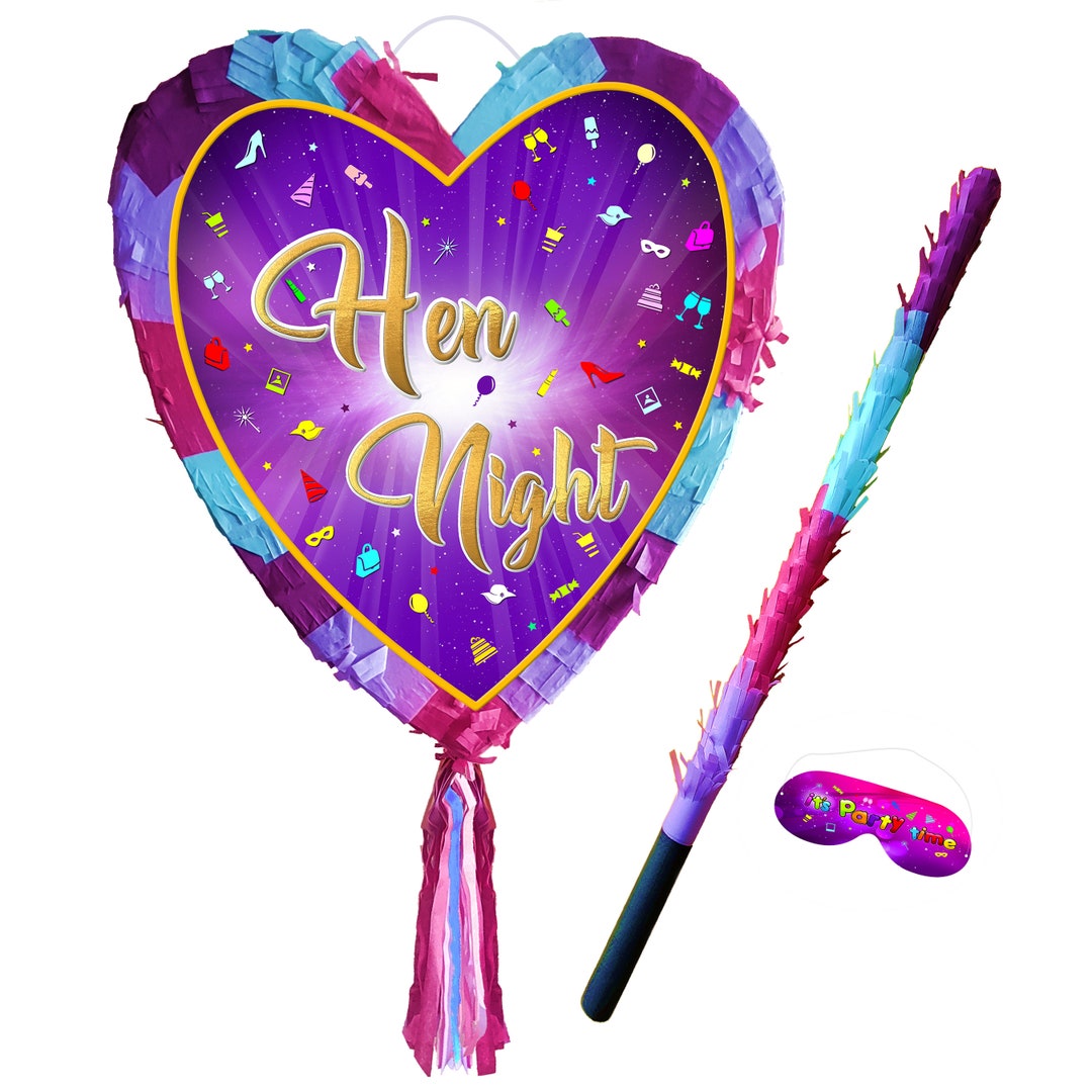 Hen Night Pinata Heart With Stick Girls Party Love Theme Supplies Happy ...