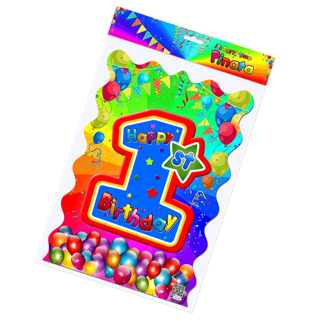 First Birthday Pinata Pull String Paper Bag Party Piñata Game Children ...