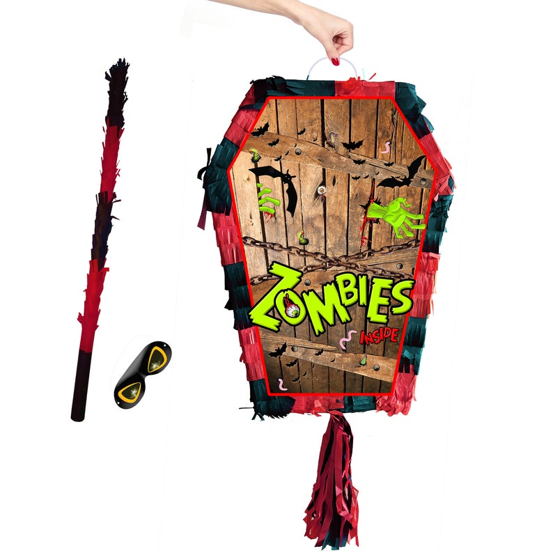 Piñata de ataúd con palo Tema de Halloween Suministros para piñatas de ...