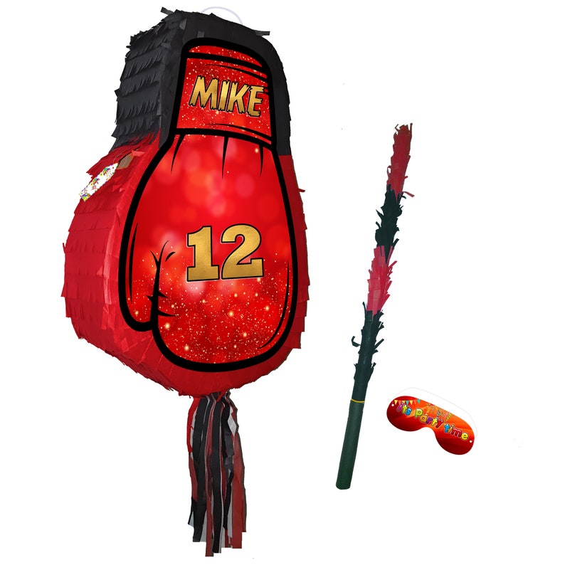 Boxing Glove Pinata: Personalized Party Theme With Stick & Blindfold - Etsy
