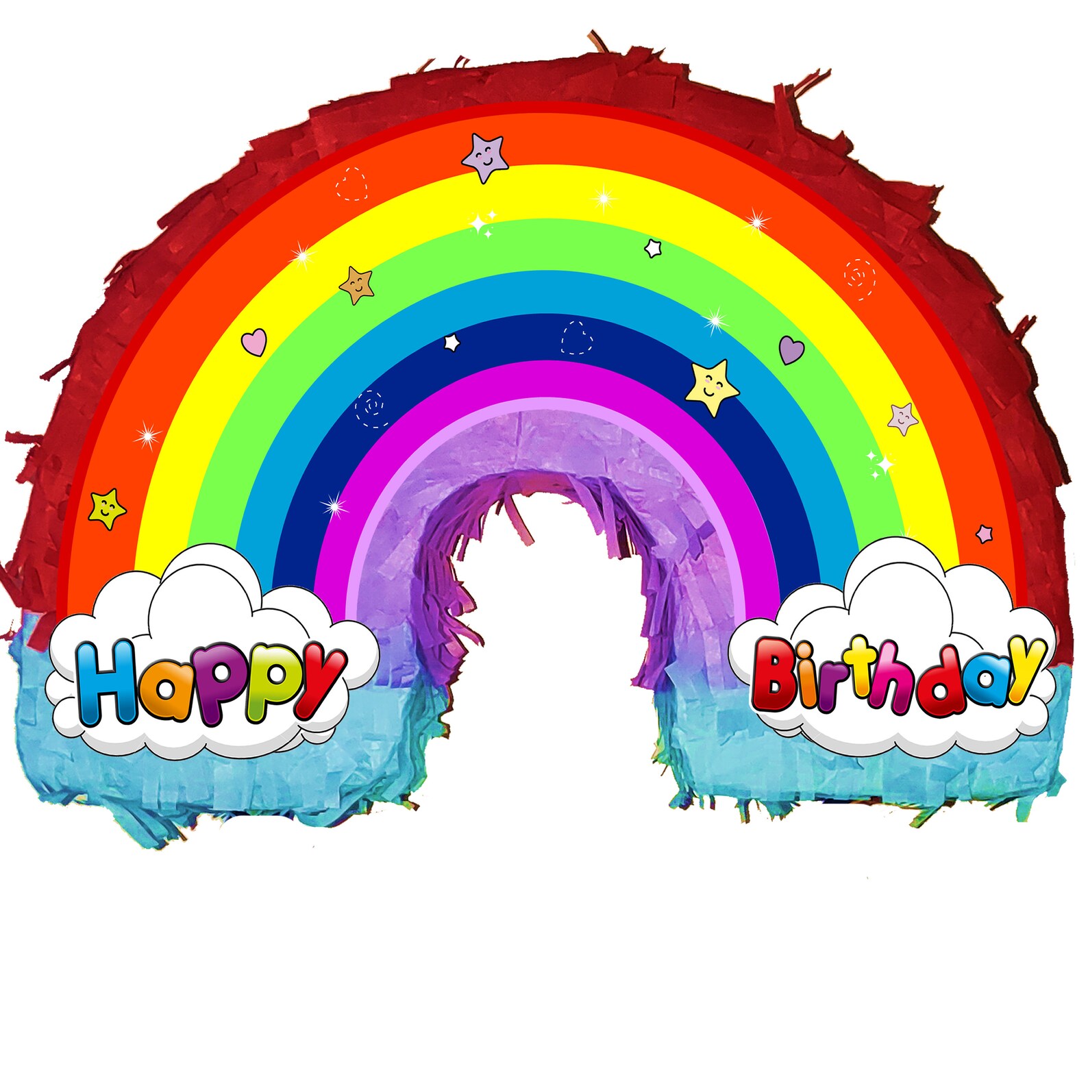 Rainbow Piñata With Stick Happy Birthday Piñata Set Party - Etsy